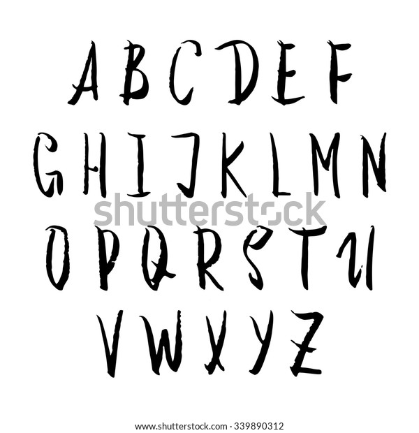 Hand Drawn Calligraphic Font Stock Vector (Royalty Free) 339890312