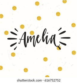 Hand Drawn Calligraphy Personal Name Amelia Stock Vector (Royalty Free ...