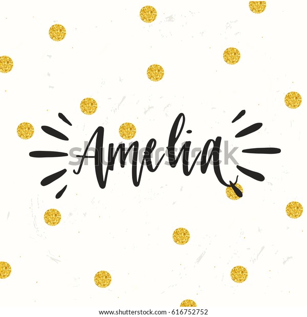 Hand Drawn Calligraphy Personal Name Amelia Stock Vector (Royalty Free ...
