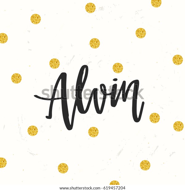 Hand Drawn Calligraphy Personal Name Alvin Stock Vector (Royalty Free ...