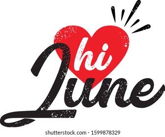 Hand Drawn Calligraphy Text Hi June Stock Vector (Royalty Free ...