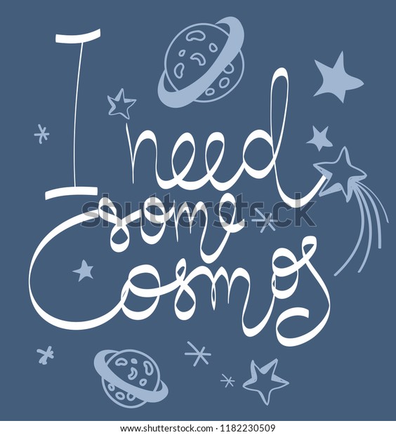 Hand Drawn Calligraphy Vector Cosmos Print Stock Vector (Royalty Free ...