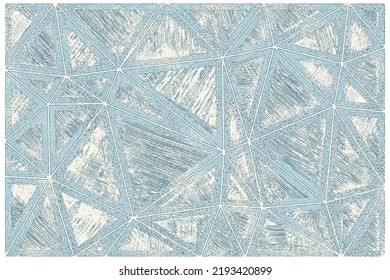 Hand Drawn Calming Blue Triangle Pattern Stock Vector (Royalty Free ...
