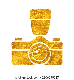 Hand Drawn Camera Icon Gold Foil Stock Vector (Royalty Free) 2206299017 ...