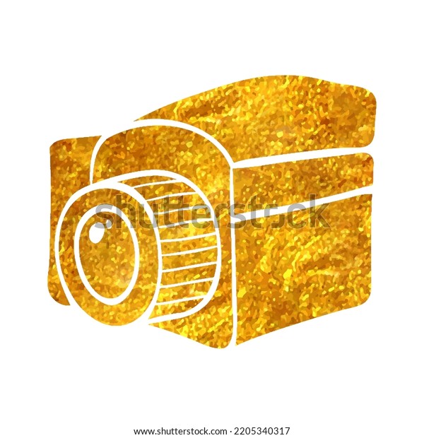 Hand Drawn Camera Icon Gold Foil Stock Vector (Royalty Free) 2205340317 ...