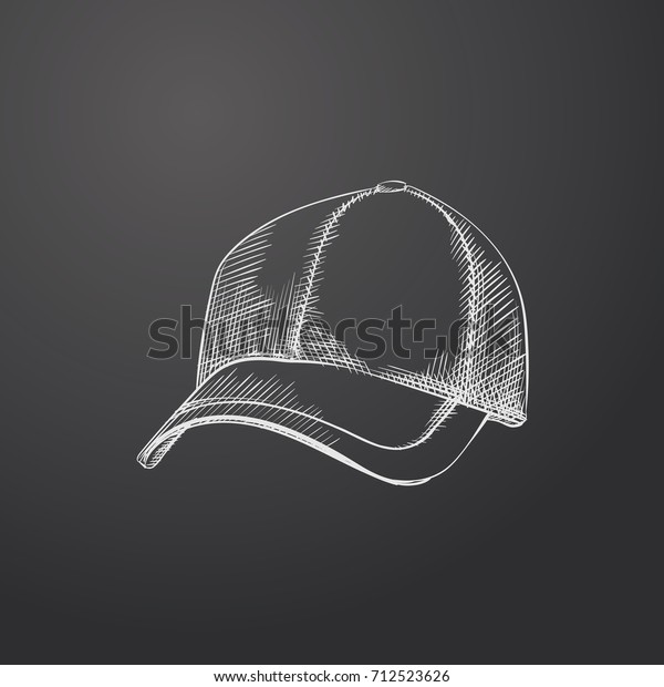 Hand Drawn Cap Sketch Symbol Isolated: vector de stock (libre de ...
