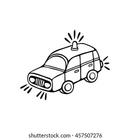 Hand Drawn Car Flashing Lights Stock Vector (Royalty Free) 457507276 ...