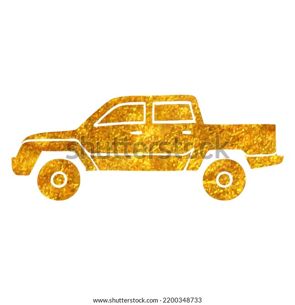 Hand Drawn Car Icon Gold Foil Stock Vector (Royalty Free) 2200348733 ...