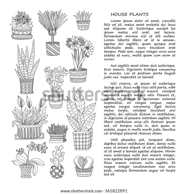 Hand Drawn Card Template Cute House Stock Vector (Royalty Free ...