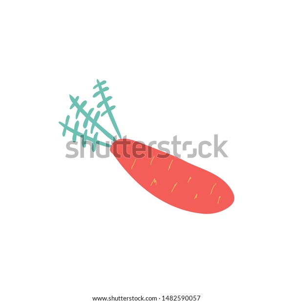 Hand Drawn Carrot Stylized Vector Illustration Stock Vector (Royalty ...