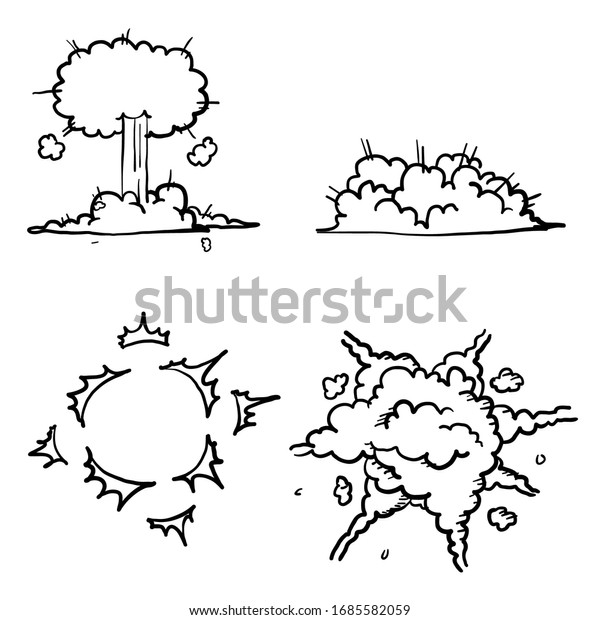 Hand Drawn Cartoon Bomb Explosion Dynamite Stock Vector (Royalty Free ...