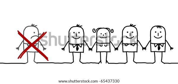 Hand Drawn Cartoon Characters United Group Stock Vector (Royalty Free ...