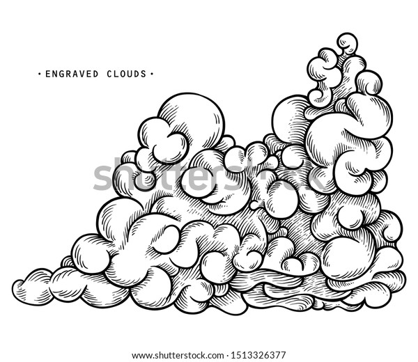 Hand Drawn Cartoon Cloud Cumulus Cloud Stock Vector (Royalty Free ...