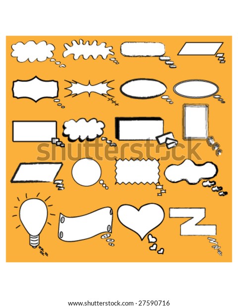 Hand Drawn Cartoon Comic Thought Conversation Stock Vector (Royalty ...