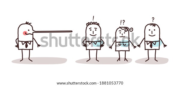 Hand Drawn Cartoon Liar Man Talking Stock Vector (Royalty Free ...