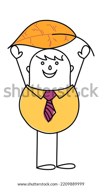 Hand Drawn Cartoon Man Holding Big Stock Vector (Royalty Free ...