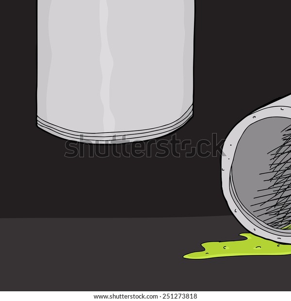 Hand Drawn Cartoon Pipe Leaking Green Stock Vector (Royalty Free ...