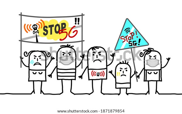 Hand Drawn Cartoon Protesting People Against Stock Vector (Royalty Free ...