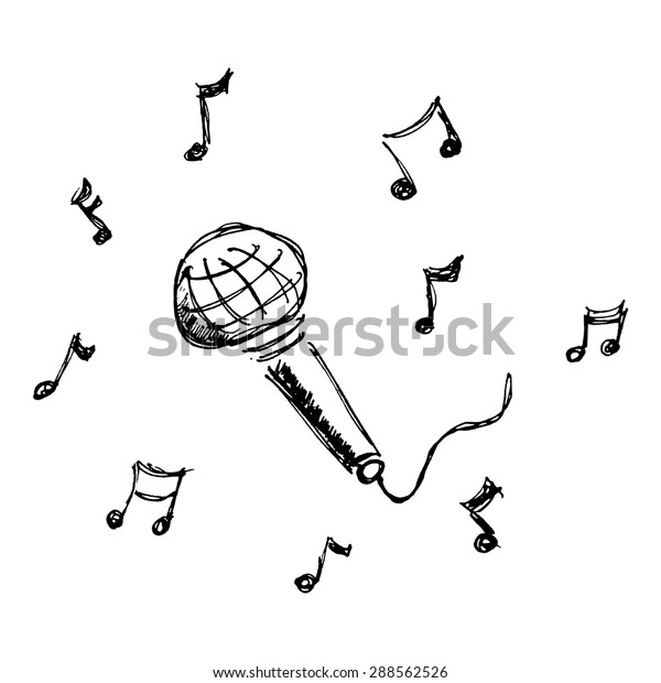 Hand Drawn Cartoon Style Microphone Design Stock Vector (Royalty Free ...