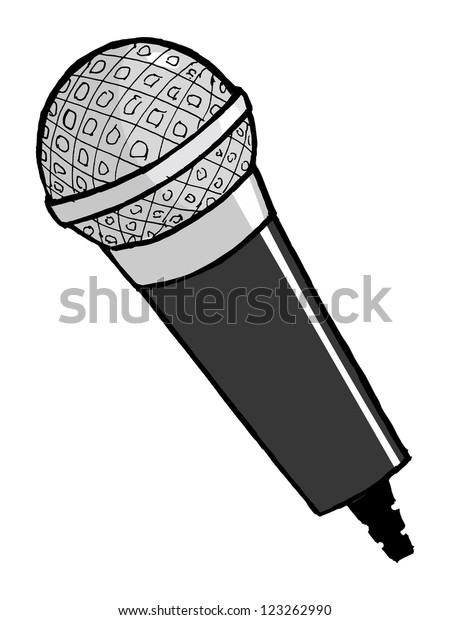 Hand Drawn Cartoon Vector Illustration Microphone Stock Vector (Royalty ...