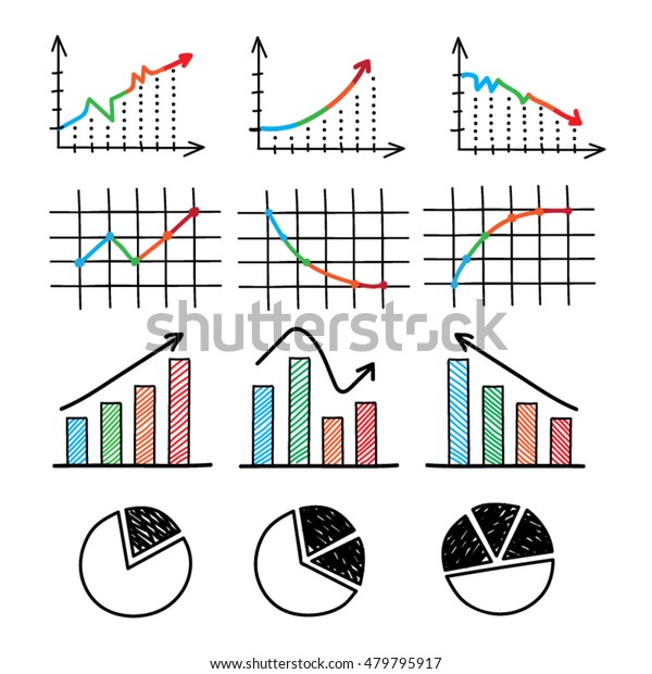 Hand Drawn Charts Graphs Business Doodle Stock Vector (Royalty Free ...