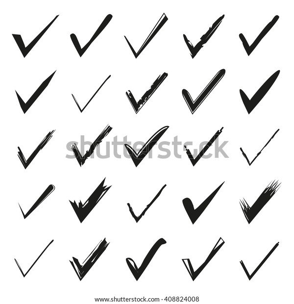 Hand Drawn Check Mark Tick Symbol Stock Vector (Royalty Free) 408824008