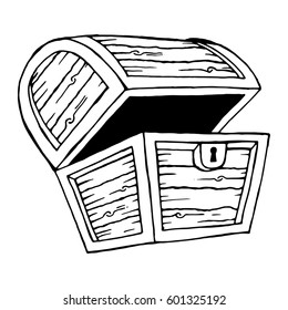 Hand Drawn Chest Open Vector Icon Stock Vector (Royalty Free) 601325192 ...