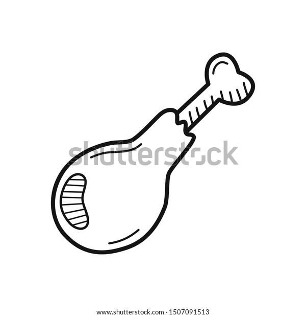 Hand Drawn Chickens Leg Isolated On: เวกเตอร์สต็อก (ปลอดค่าลิขสิทธิ์ ...