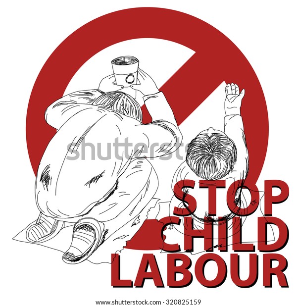 Hand Drawn Child Beggar Vectorsad Child Stock Vector (Royalty Free ...
