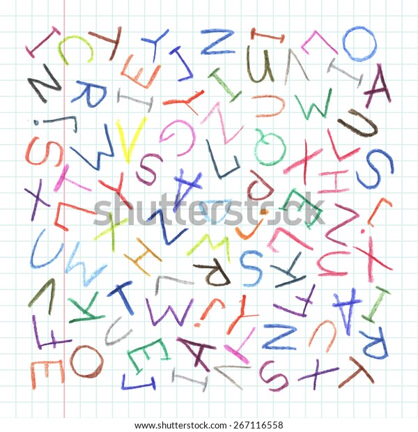 Hand Drawn Children Pencil Abc Vector Stock Vector (Royalty Free) 267116558