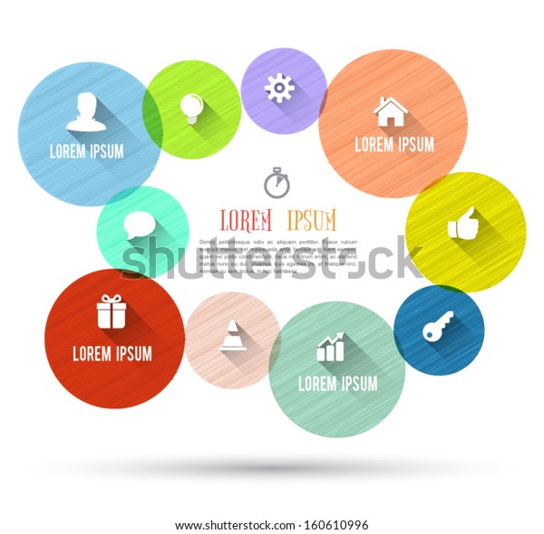 Hand Drawn Circle Colorful Frame Icons Stock Vector (Royalty Free ...