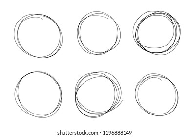 Hand Drawn Circle Line Sketch Set Stock Vector (Royalty Free ...