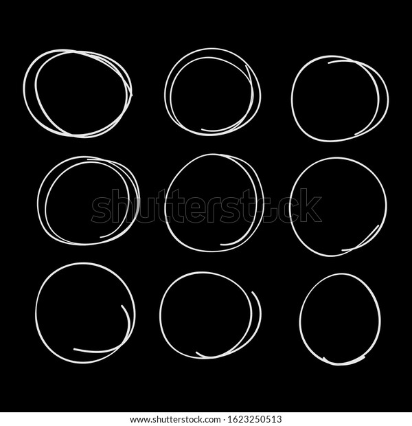 Hand Drawn Circle Line Sketch Set Stock Vector (Royalty Free ...