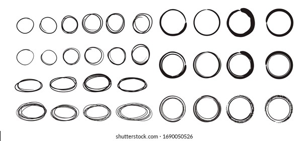 Hand Drawn Circle Oval Line Sketchvector Stock Vector (Royalty Free ...