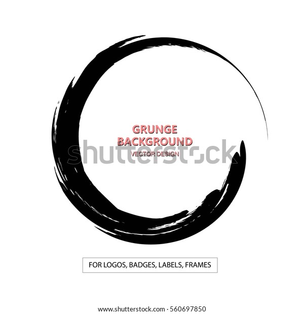 Hand Drawn Circle Shape Label Logo Stock Vector (Royalty Free ...