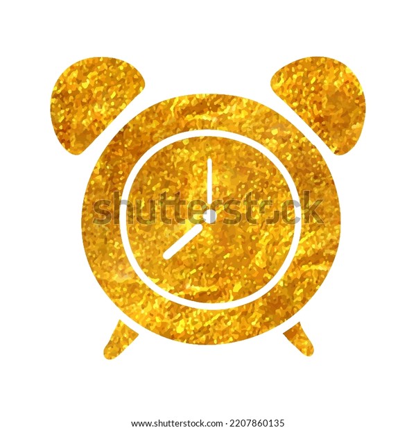 Hand Drawn Clock Icon Gold Foil Stock Vector (Royalty Free) 2207860135 ...