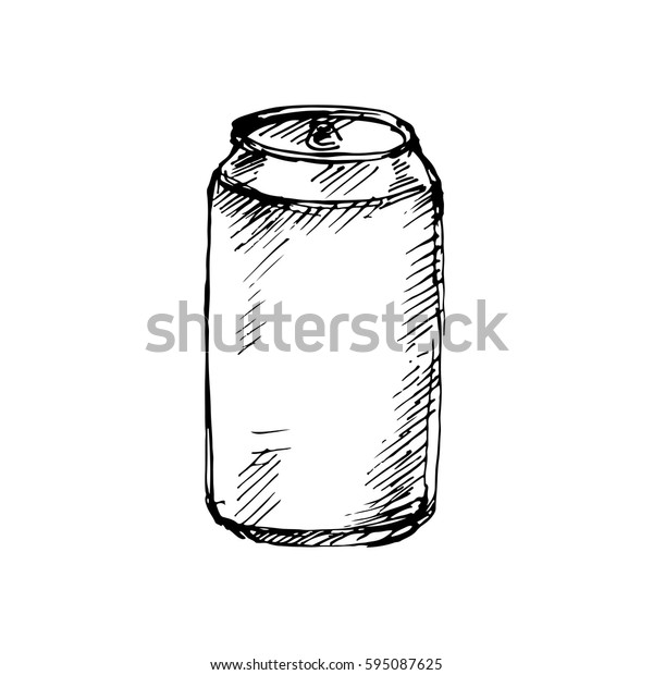 Hand Drawn Closed Aluminum Can Isolated Stock Vector (Royalty Free ...