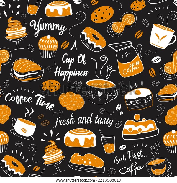 Hand Drawn Coffee Break Doodles Vector Stock Vector (Royalty Free ...
