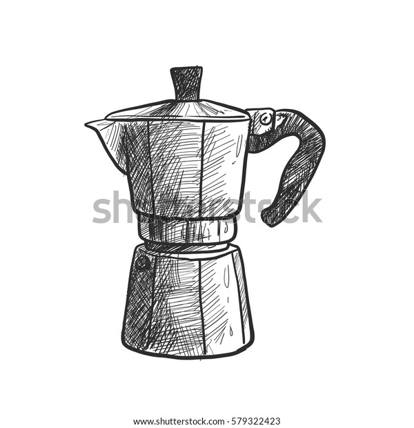 Hand Drawn Coffee Mocha Machine Vector Stock Vector (Royalty Free ...