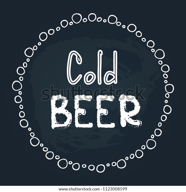 Hand Drawn Cold Beer Lettering Isolated Stock Vector (Royalty Free ...