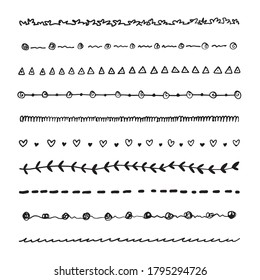 Hand Drawn Collection Set Underline Doodle Stock Vector (Royalty Free ...