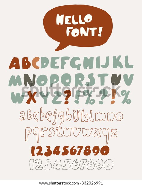 Hand Drawn Color Font Numbers Vector Stock Vector (Royalty Free ...