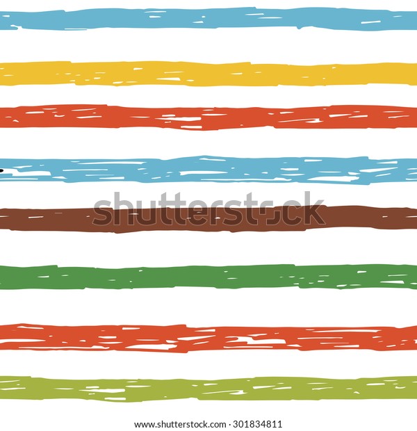 Hand Drawn Color Stripes Seamless Pattern Stock Vector (Royalty Free ...
