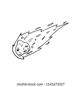 Hand Drawn Comet Doodle Sketch Style Stock Vector (Royalty Free) 1141673327