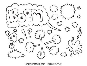 Hand Drawn Comic Doodles On White Stock Vector (Royalty Free ...