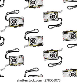 Hand Drawn Comics Sketched Camera Set: เวกเตอร์สต็อก (ปลอดค่าลิขสิทธิ์ ...