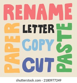 Hand Drawn Copy Paste Lettering Design Stock Vector (Royalty Free ...