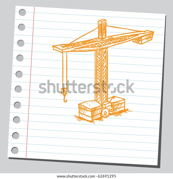 Hand Drawn Crane Stock Vector (Royalty Free) 62691295