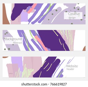 Hand Drawn Creative Universal Banner Set Stock Vector (Royalty Free ...