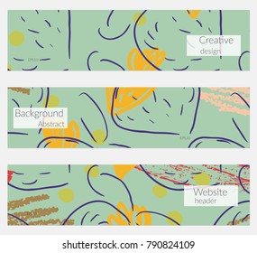 Hand Drawn Creative Universal Banner Set Stock Vector (Royalty Free ...